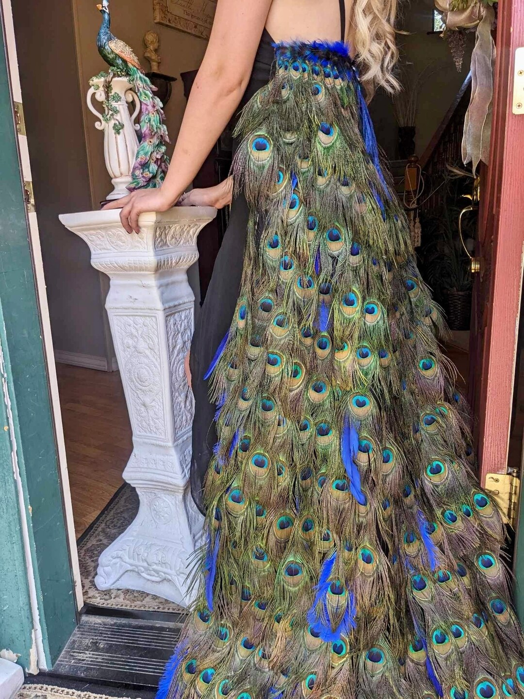 Elaborate Peacock Tail Train Full Length Attachable Desi Indian ...