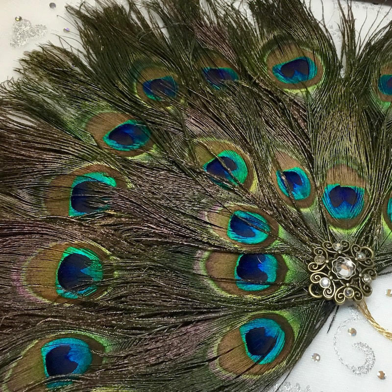 Gold Feather Wedding Fan - Etsy