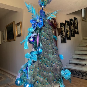 Luxurious Peacock Christmas Tree Topper or Wedding Cake Topper With ...