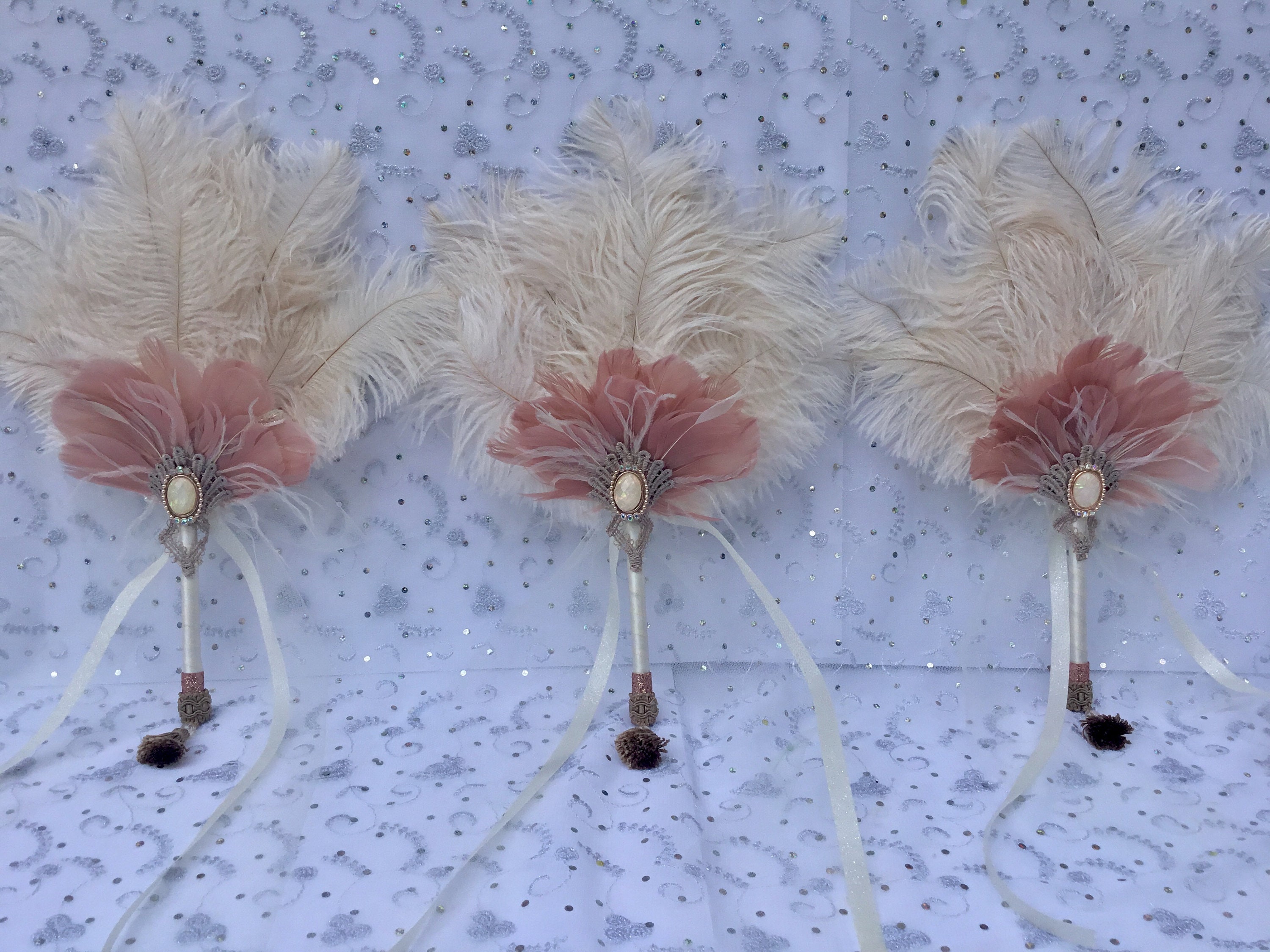 Great Gatsby Ostrich and Goose Feather Fan in Your Choice of | Etsy