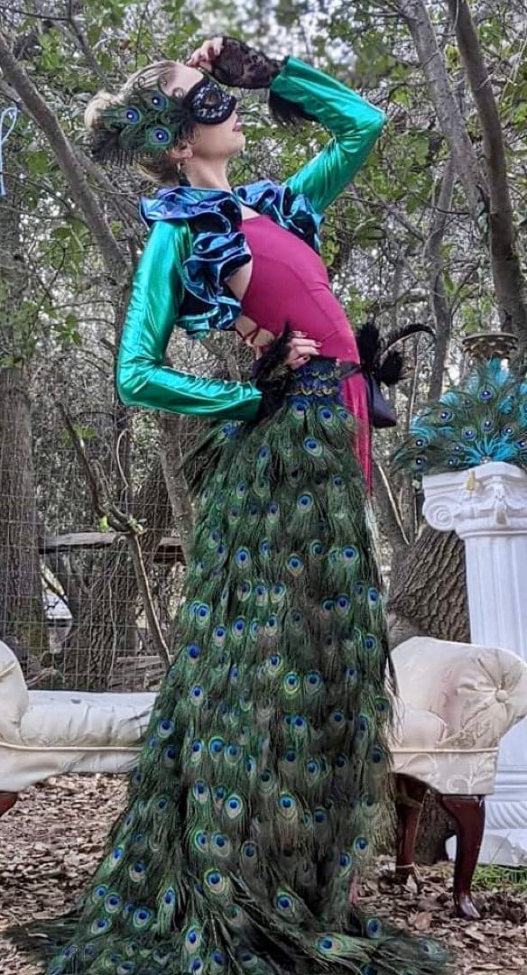 RENAISSANCE Renn Faire Peacock Feather Tail Train Full Length - Etsy