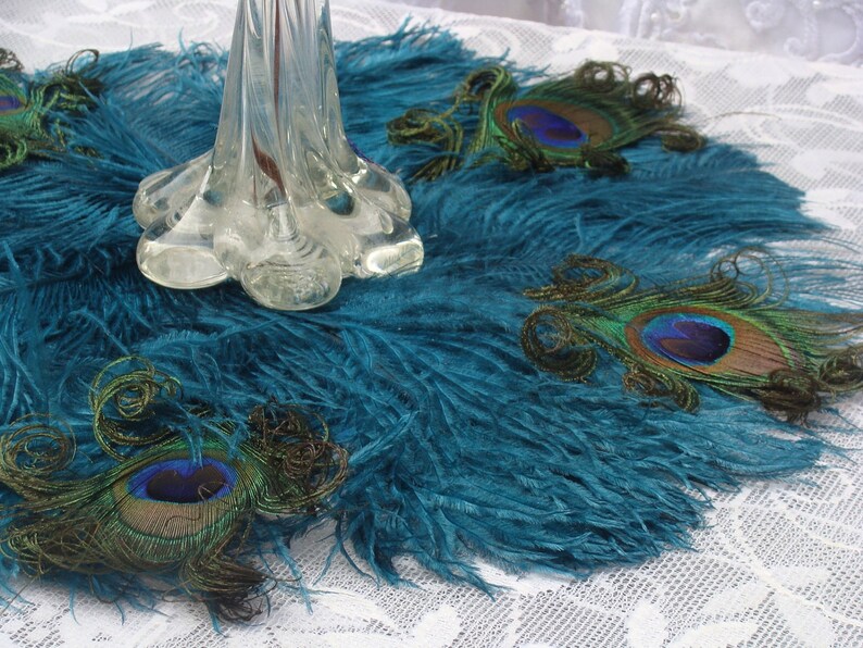 Exquisite 16 Ostrich and Peacock Feather mat in your | Etsy