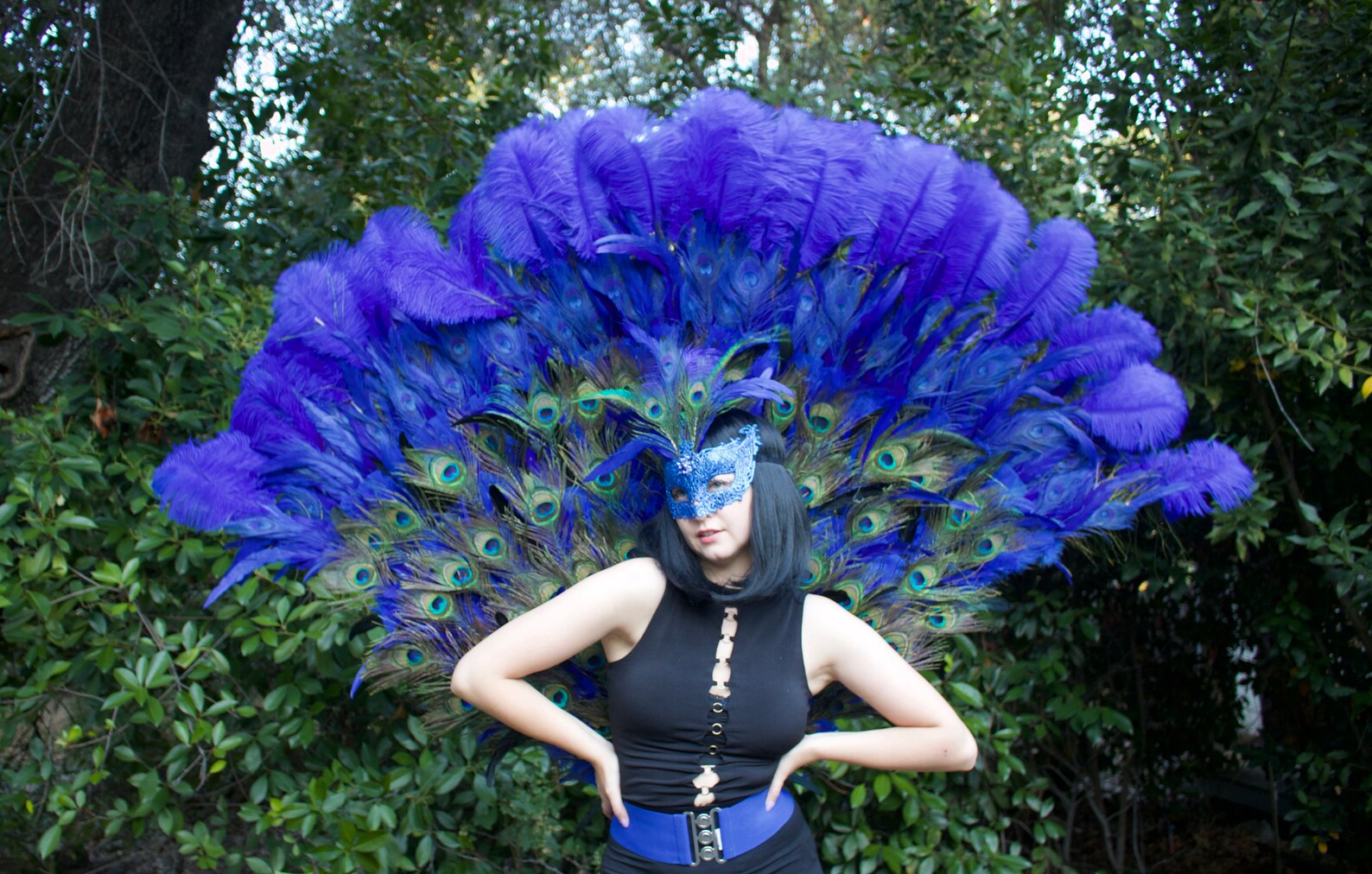 Peacock Feather Fan Tail AND Train Dance Costume in Your Choice of ...