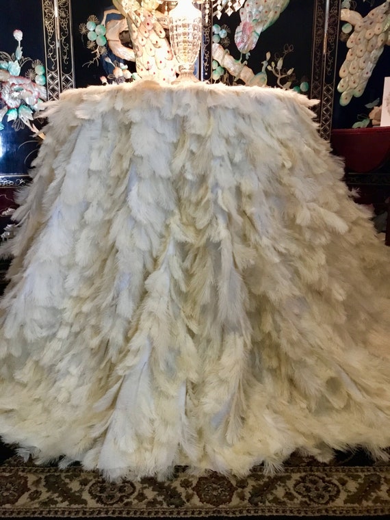 Ivory off White Ostrich Feather Tablecloth in Your Choice of - Etsy