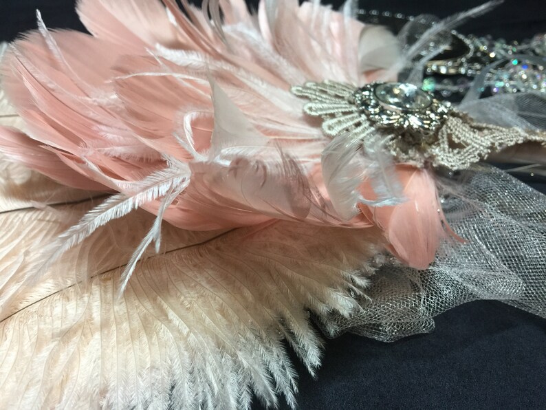 Great Gatsby Ostrich and Goose Feather Fan in Your Choice of Colors and ...
