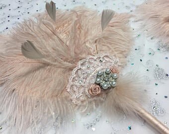 Great Gatsby Ostrich and Goose Feather Fan in Your Choice of - Etsy