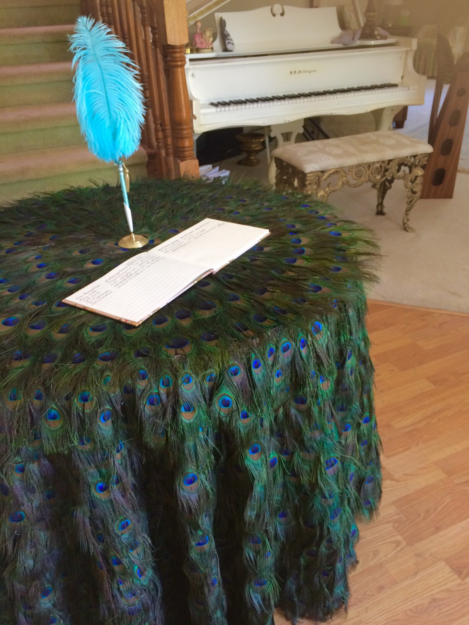 Peacock Feather Tablecloth Extravagant Luxurious Rococo Gatsby | Etsy