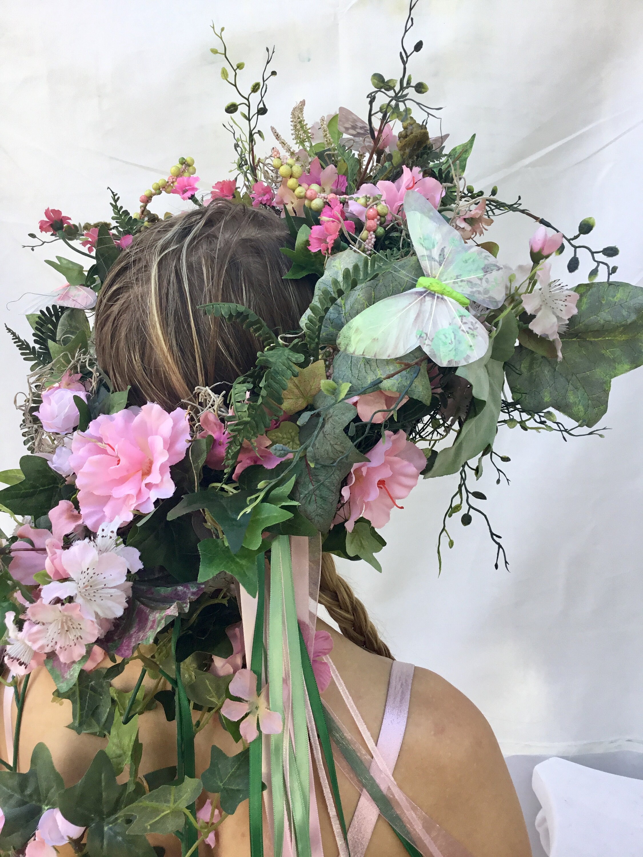 Princess Faerie Floral Headdress Crown Wreath With | Etsy