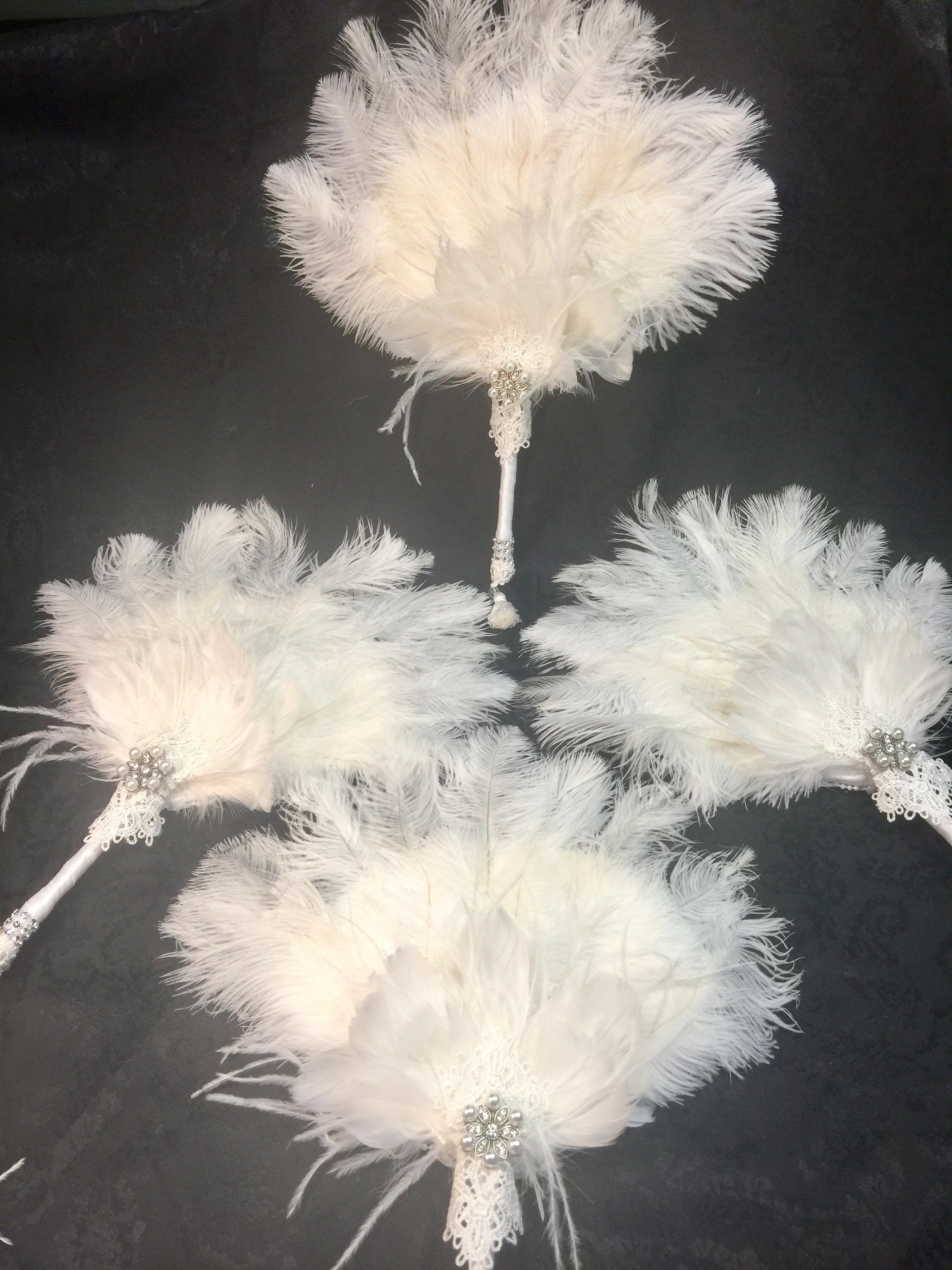 Great Gatsby Ostrich and Goose Feather Fan in Your Choice of Colors and ...