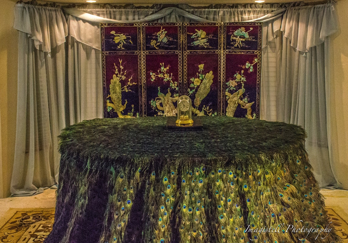 Peacock Feather Tablecloth Extravagant Luxurious Rococo Gatsby | Etsy