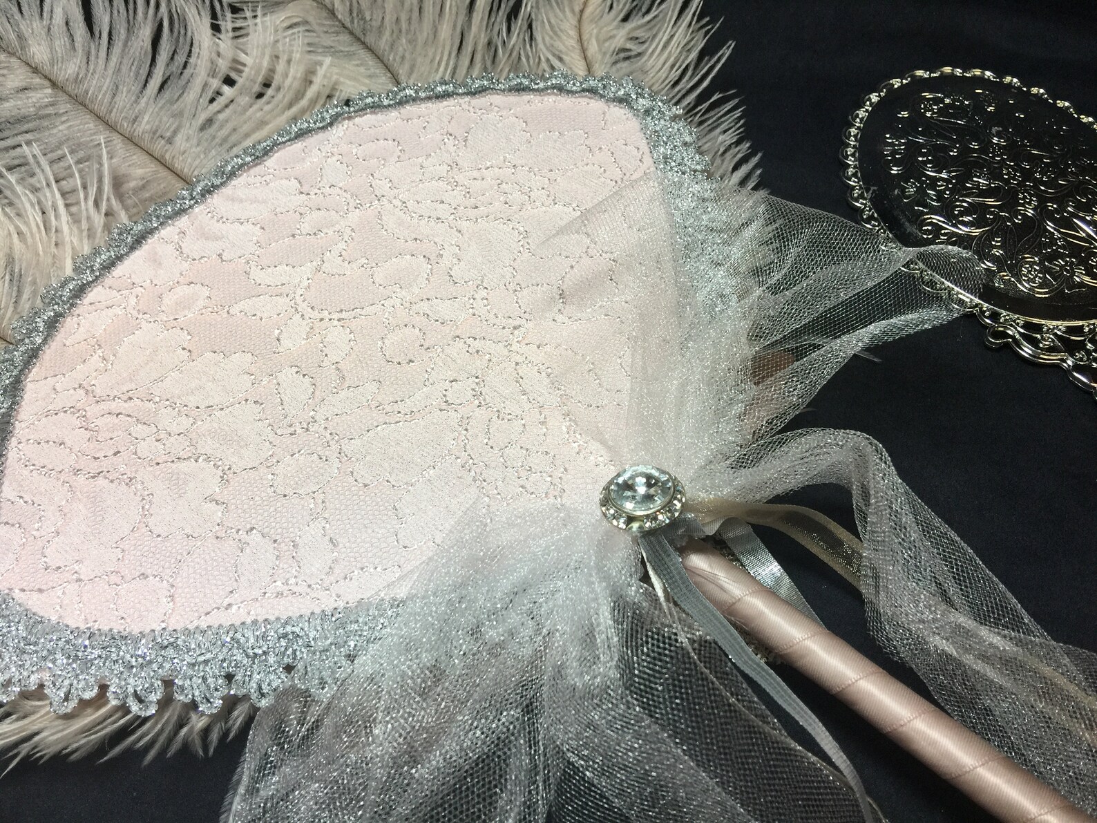Great Gatsby Ostrich and Goose Feather Fan in Your Choice of Colors and ...