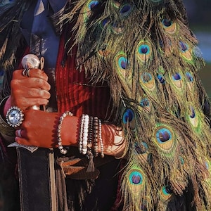 Full Length Hooded Peacock Feather Cape Cloak for Renaissance Renn ...