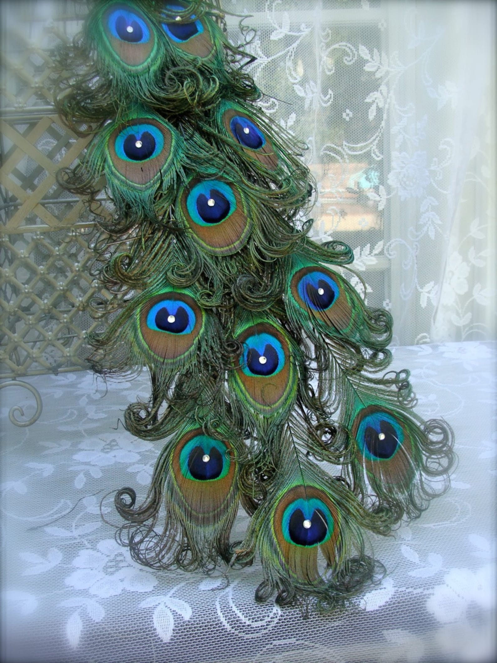 Exquisite Curled Feather Peacock Cake Topper Christmas - Etsy