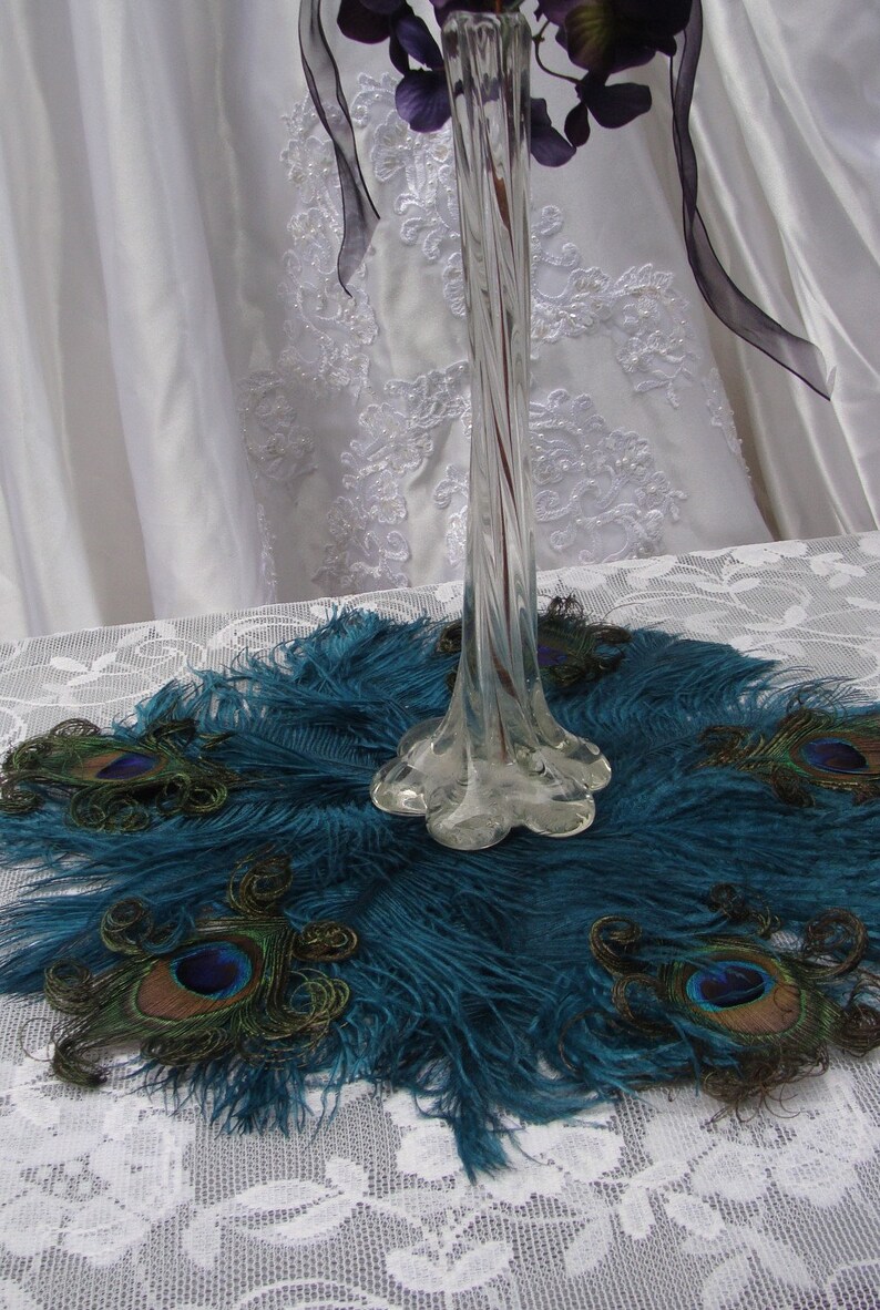 Exquisite 16 Ostrich and Peacock Feather mat in your | Etsy