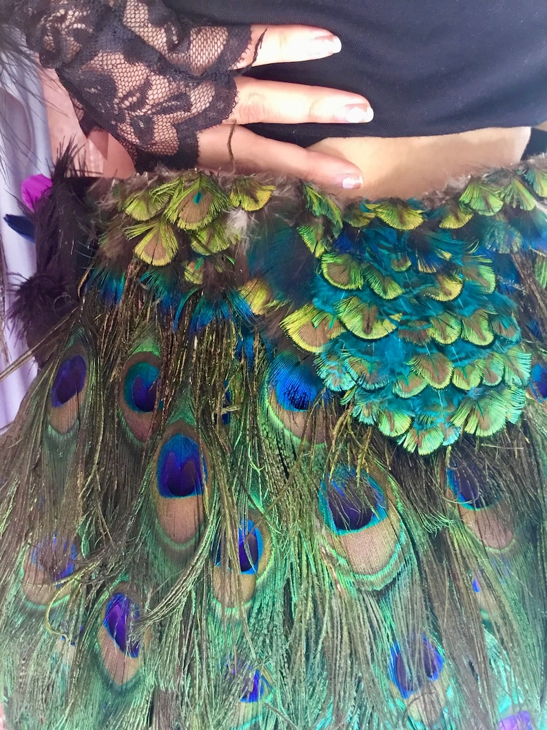 RENAISSANCE Renn Faire Peacock Feather Tail Train Full Length - Etsy