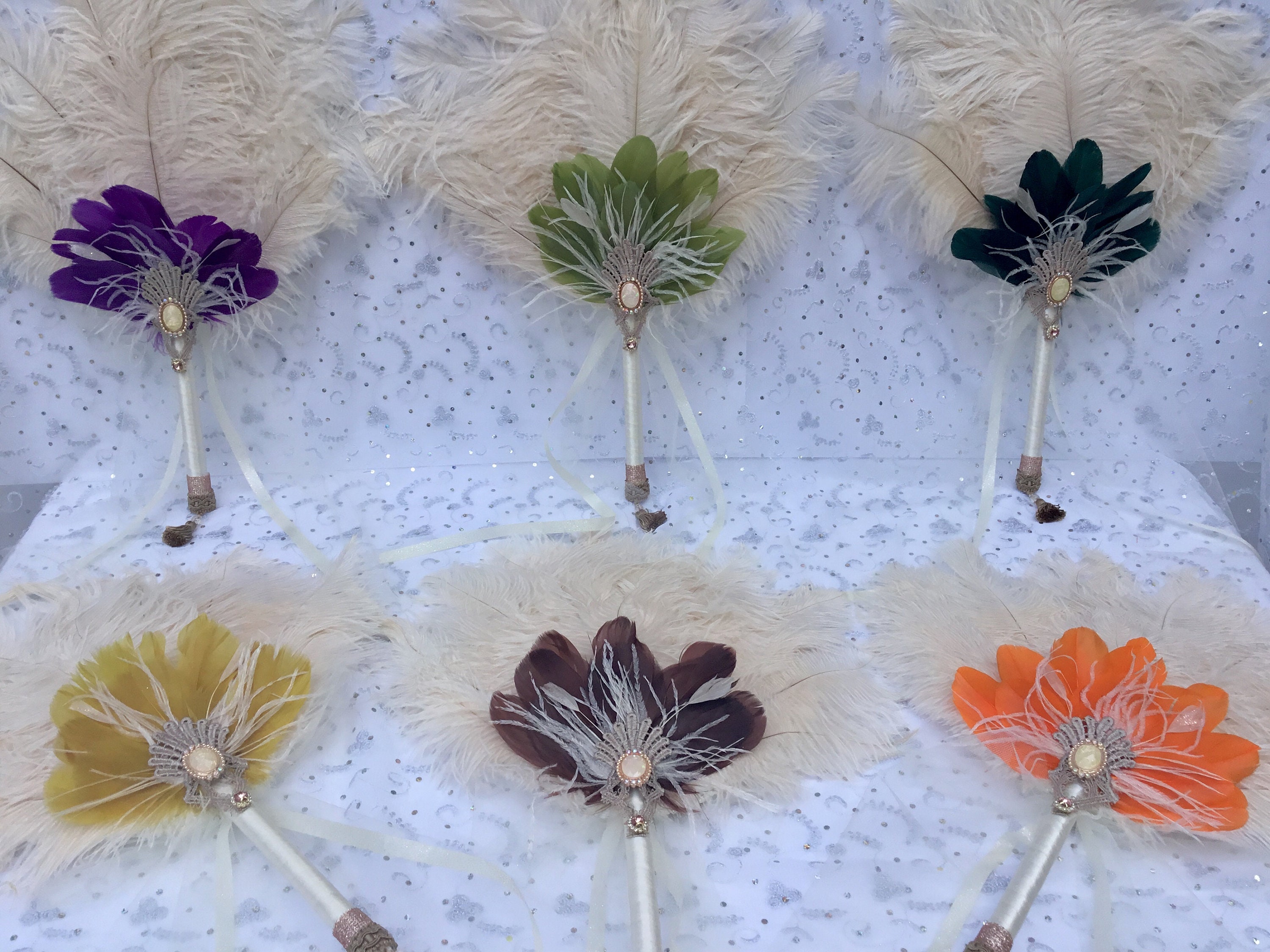 Great Gatsby Ostrich and Goose Feather Fan in Your Choice of | Etsy