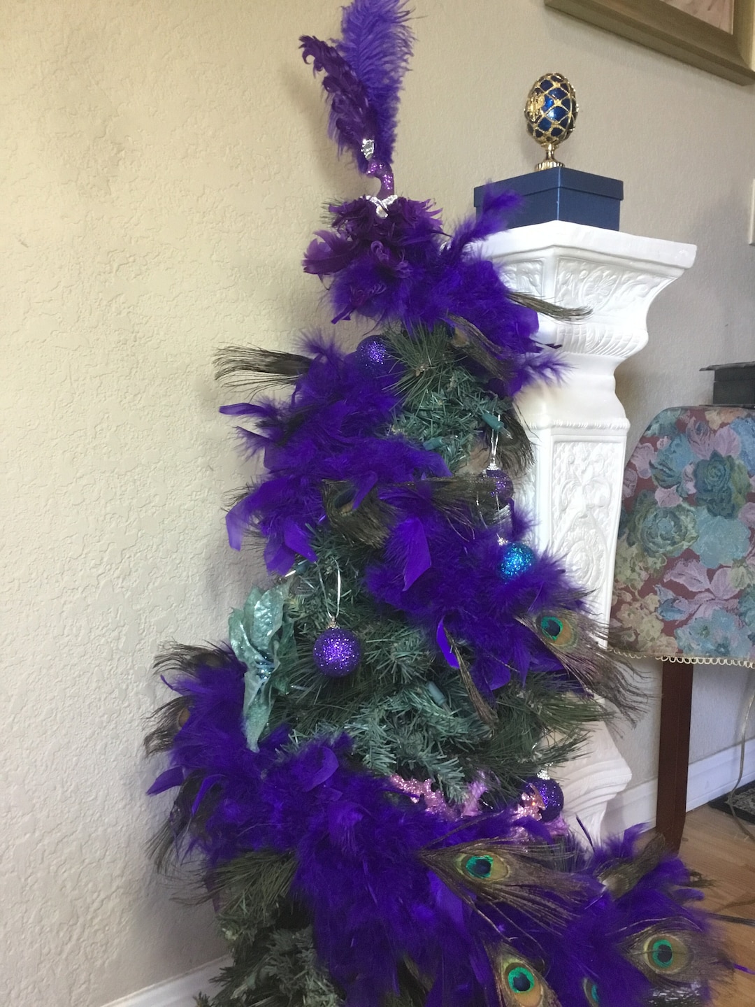 Regal Purple Peacock Christmas Tree Topper Wedding Cake Topper con cola ...