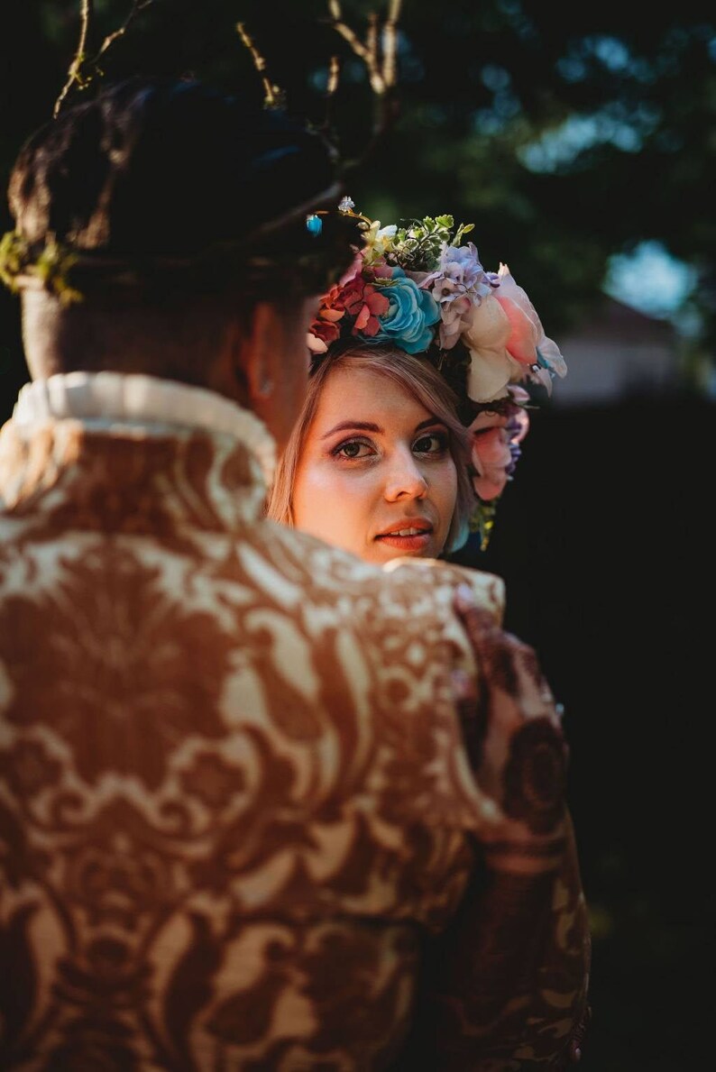 Princess Faerie Floral Headdress Crown Wreath With Butterflies ...