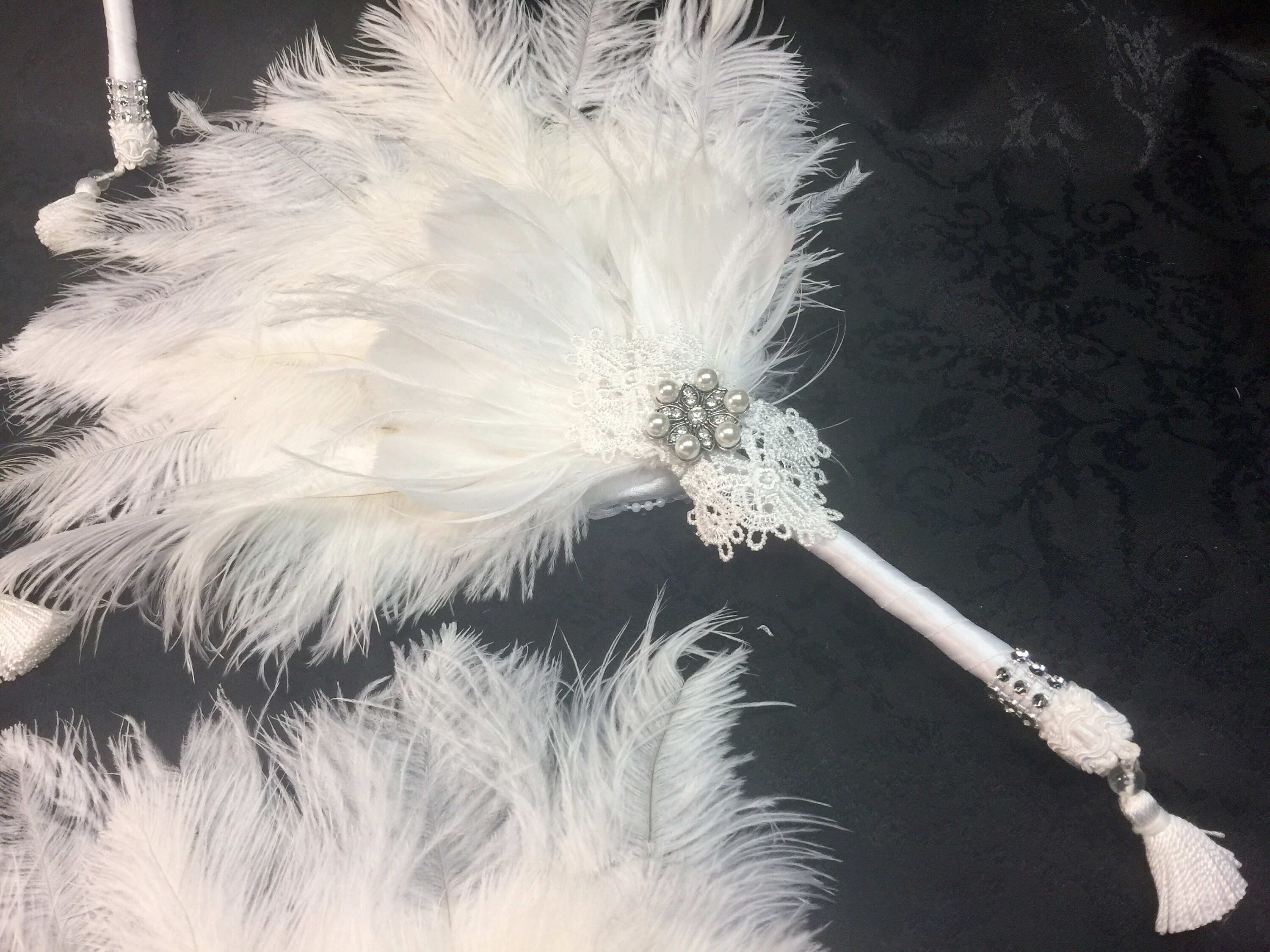 Great Gatsby Ostrich and Goose Feather Fan in Your Choice of Colors and ...