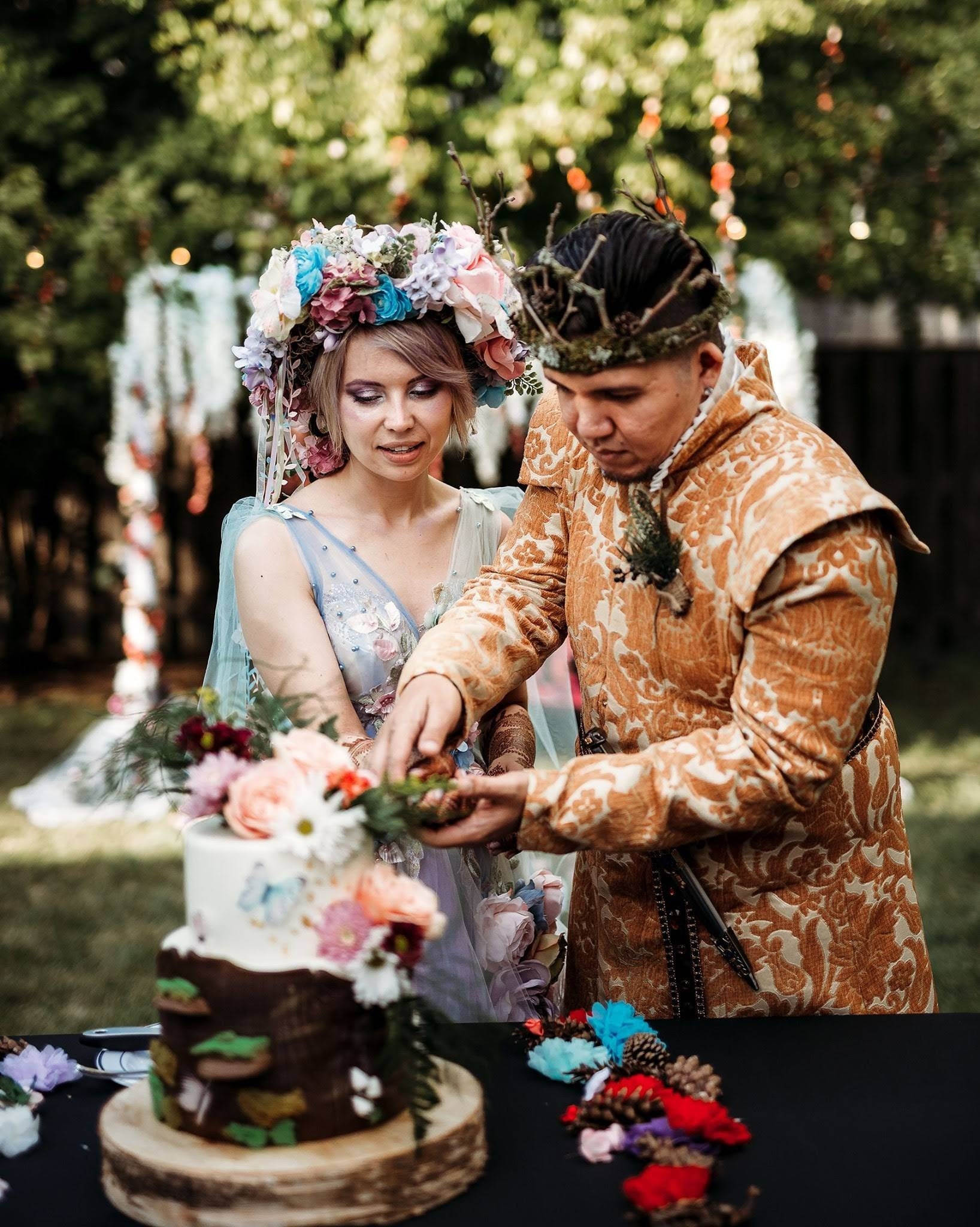 Princess Faerie Floral Headdress Crown Wreath With Butterflies ...