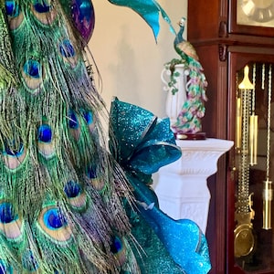 Luxurious Peacock Christmas Tree Topper or Wedding Cake Topper With ...