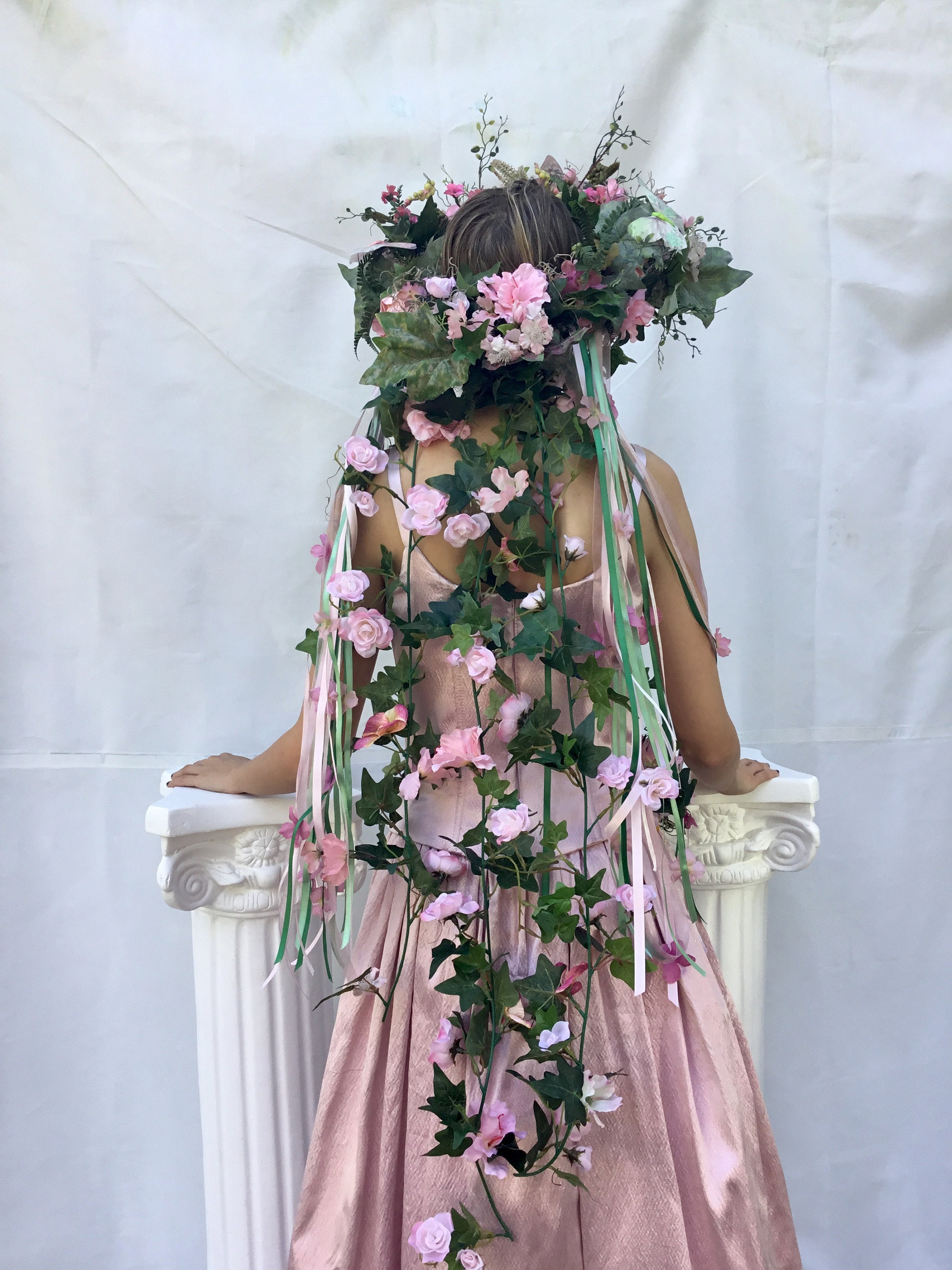 Princess Faerie Floral Headdress Crown Wreath With | Etsy