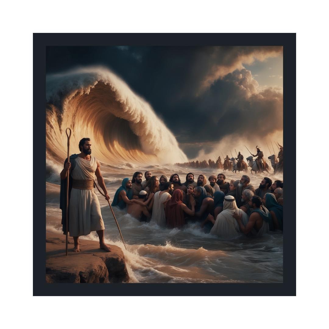 Printable Bible Wall Art: "the Parting of the Red Sea" - Exodus Miracle ...