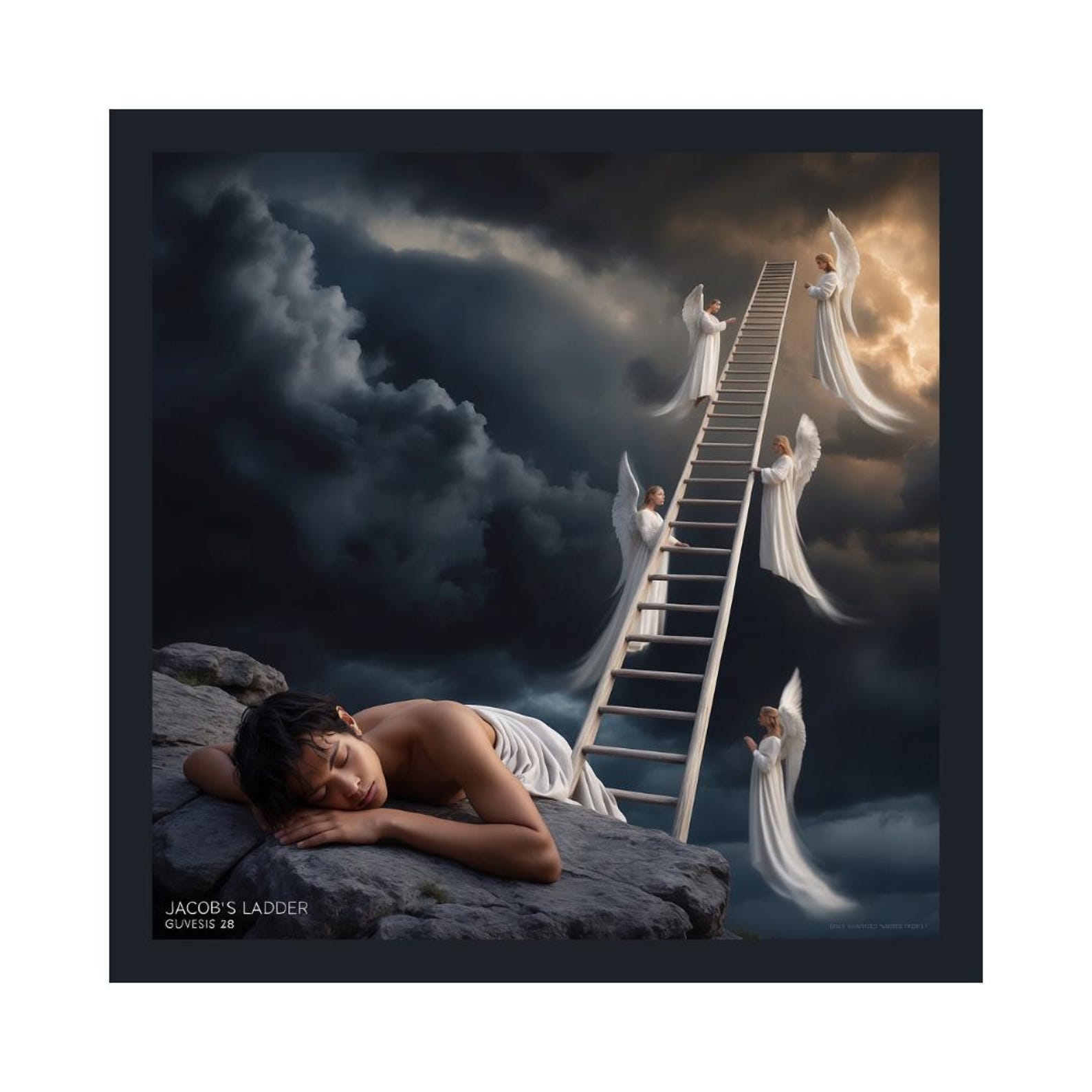 Jacob's Ladder Bible Story Art | Genesis 28 Printable Digital Download ...