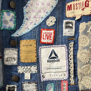Jacket Denim Women's Clothes Blue Patches Custom Handmade - Etsy