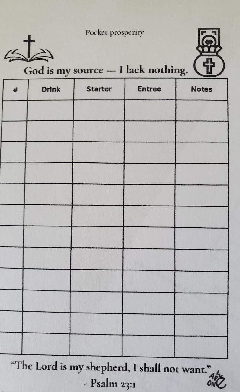 Christian Pocket Prosperity Server Notepad | Digital Download | Faith ...