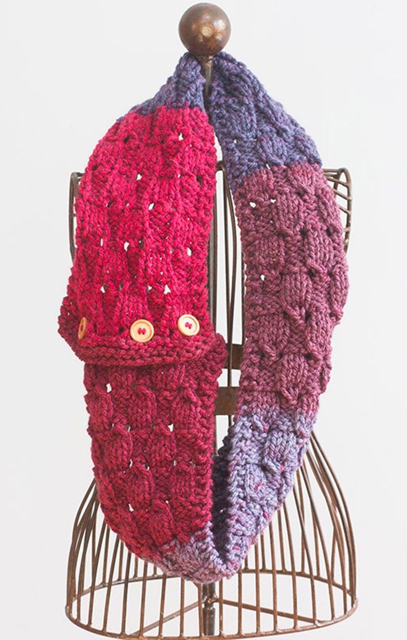 Caron Tea Cakes Scarf Knitting Pattern Convertible Cowl | Etsy