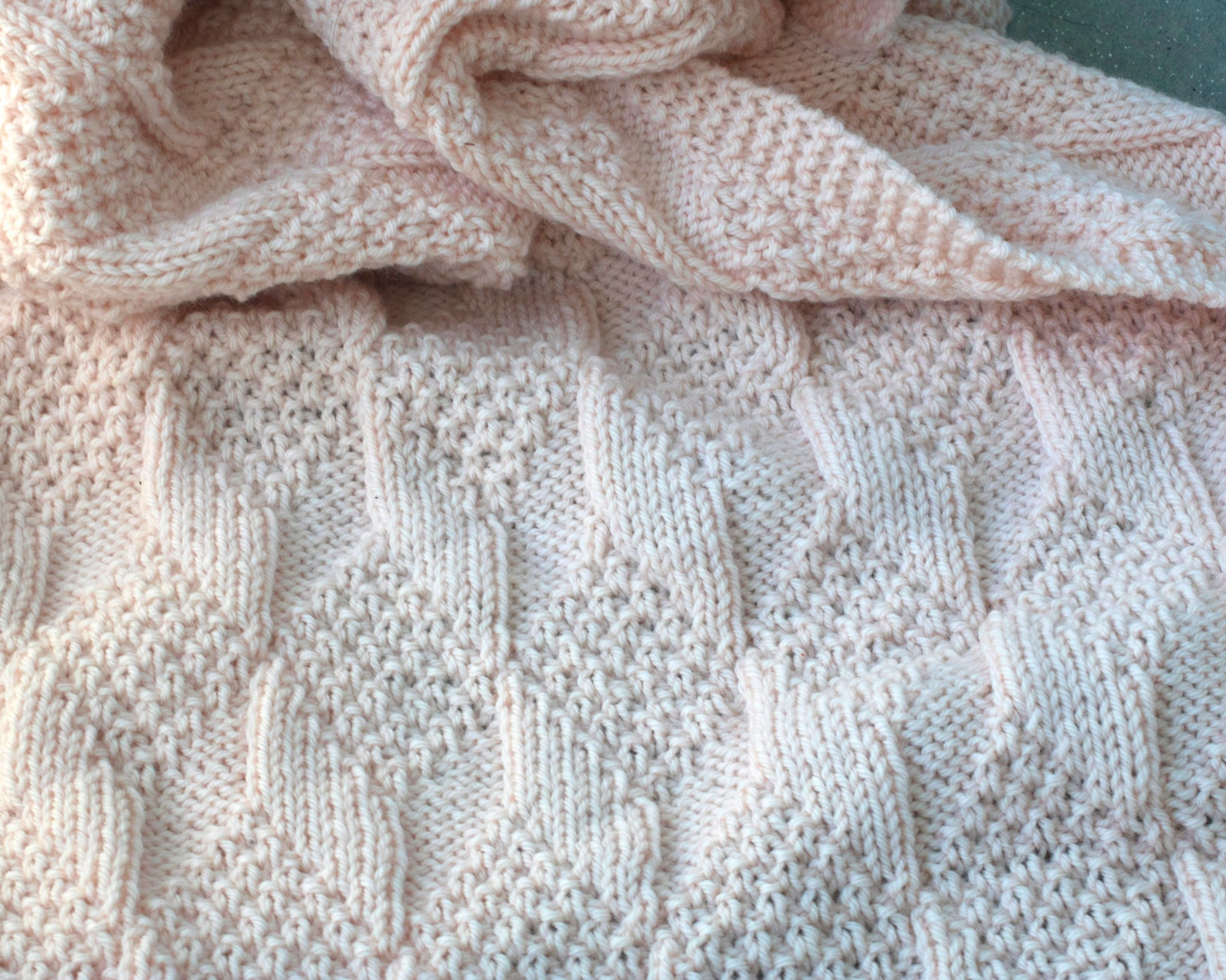 Easy Reversible Baby Blanket Knitting Pattern Diamond Pattern - Etsy