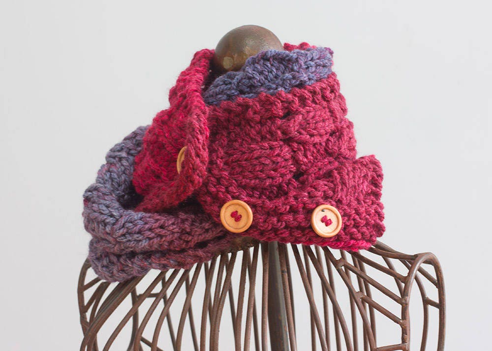 Caron Tea Cakes Scarf Knitting Pattern Convertible Cowl | Etsy