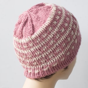 Two Mosaic Color Work Knitting Patterns, Reversible Scarf, Beanie Hat ...