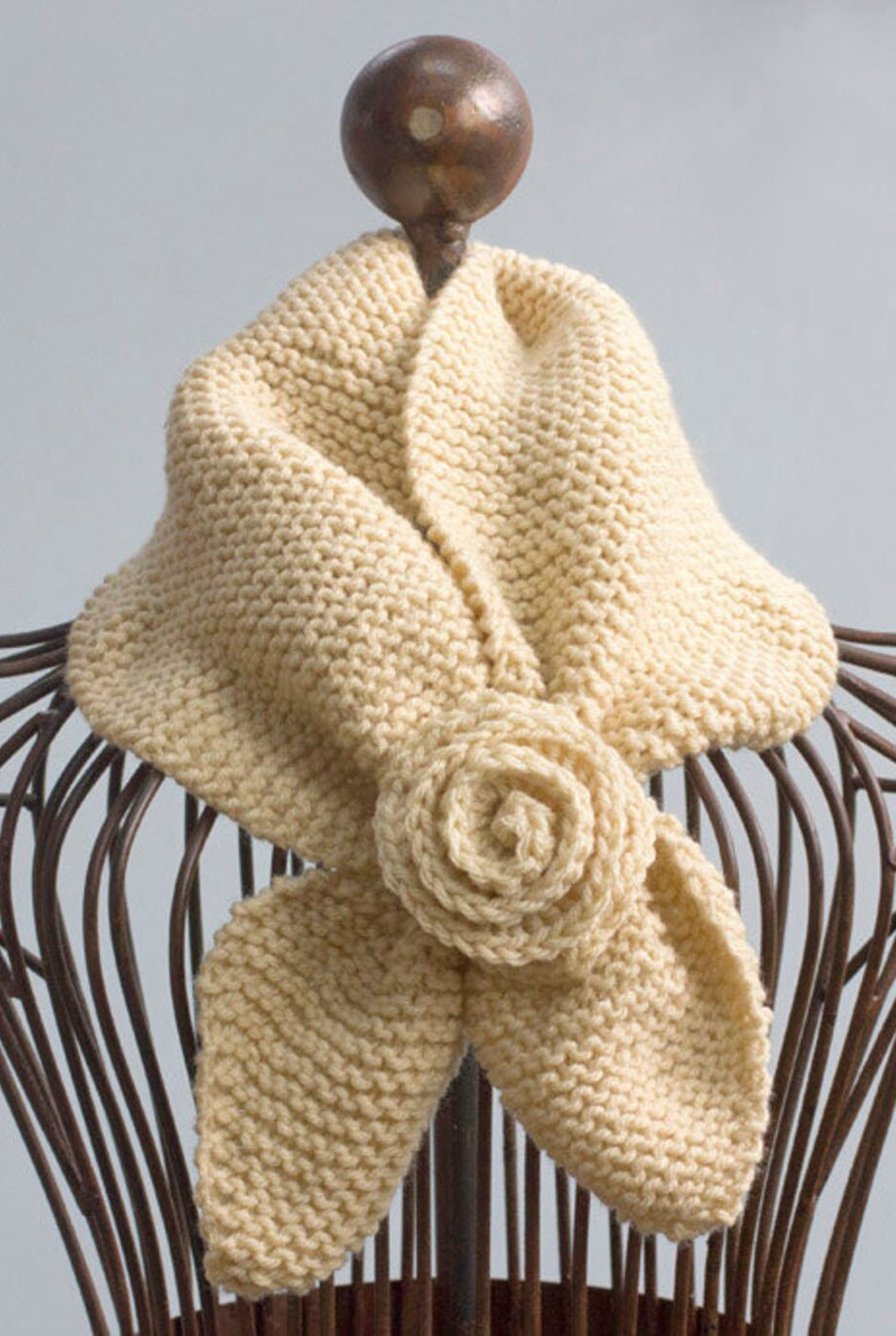 Beige Knit Keyhole Scarf Flower Neck Scarf Vegan Neck Warmer - Etsy