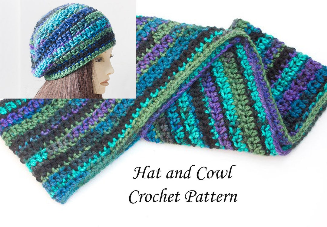 Easy Hat and Scarf Crochet Pattern, Infinity Scarf Crochet Pattern ...
