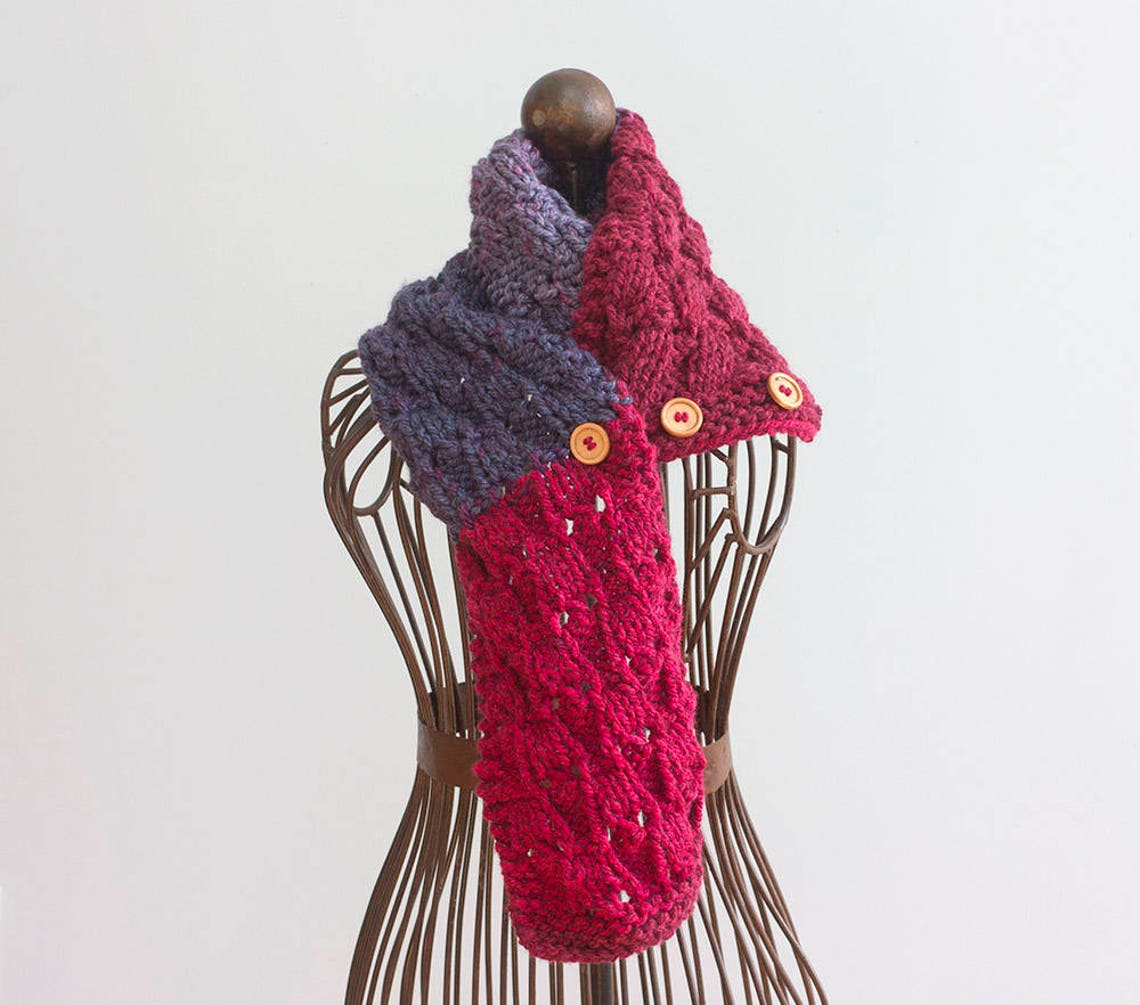 Caron Tea Cakes Scarf Knitting Pattern Convertible Cowl | Etsy