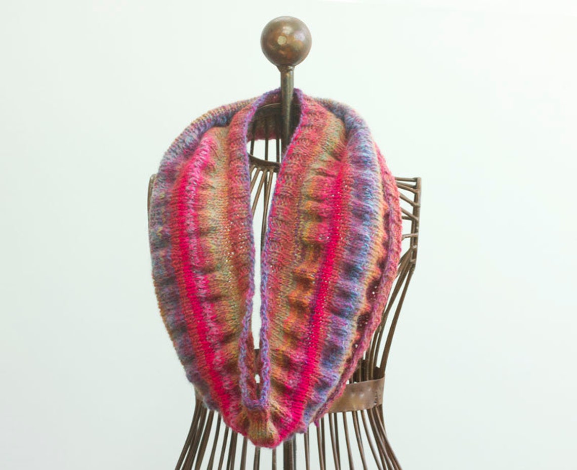 Easy Cowl Knitting Pattern Infinity Scarf PDF Pattern Ruched | Etsy