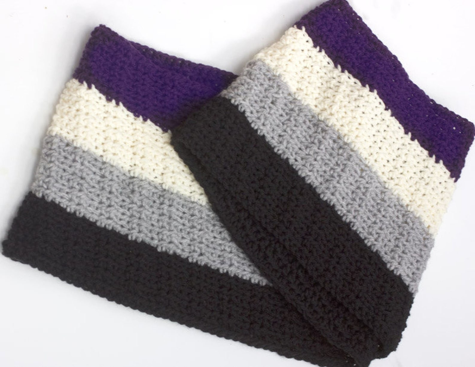 Lgbtq Pride Scarf Asexual Flag Crochet Cowl Scarf Custom - Etsy