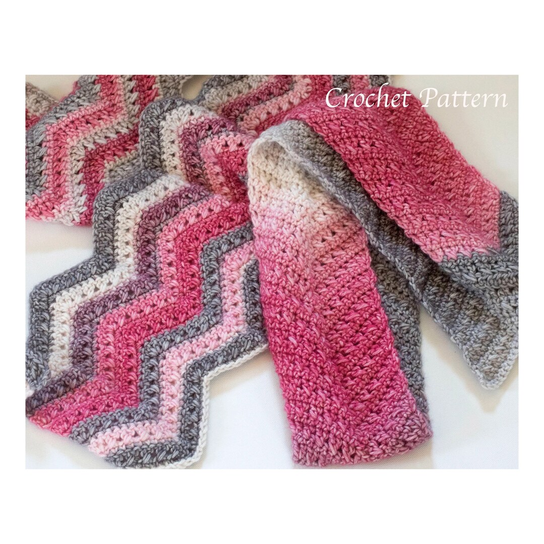 Chevron Scarf Crochet Pattern, Two Variations, Woman Winter Scarf - Etsy