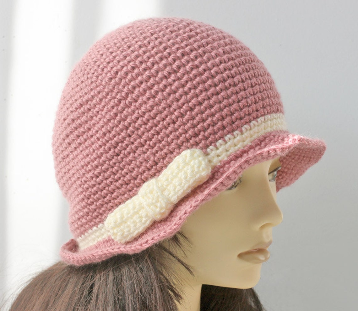 Easy Baby to Adult Hat Crochet Pattern Hat With Bow Winter - Etsy