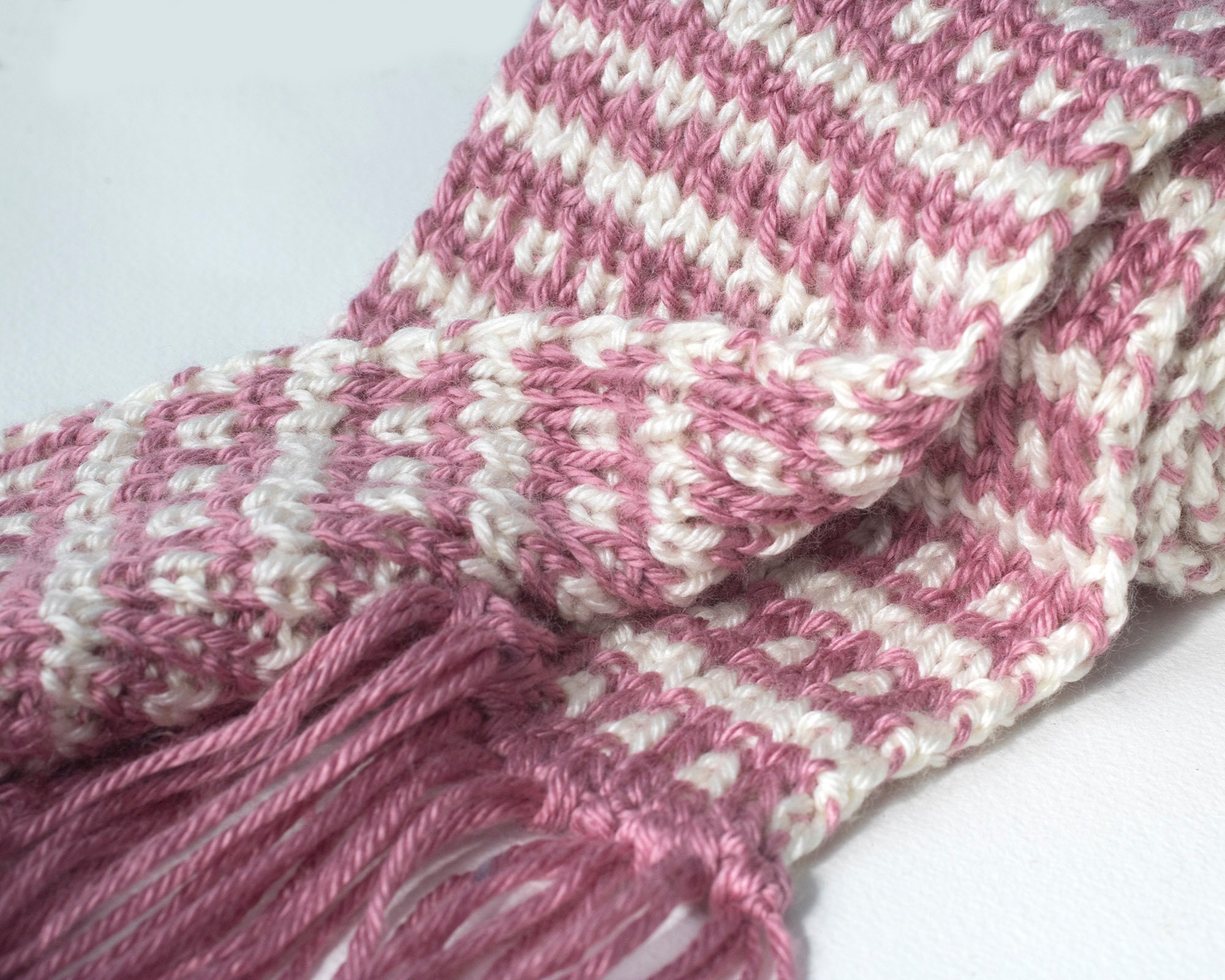 Two Mosaic Color Work Knitting Patterns Knit Reversible Scarf | Etsy