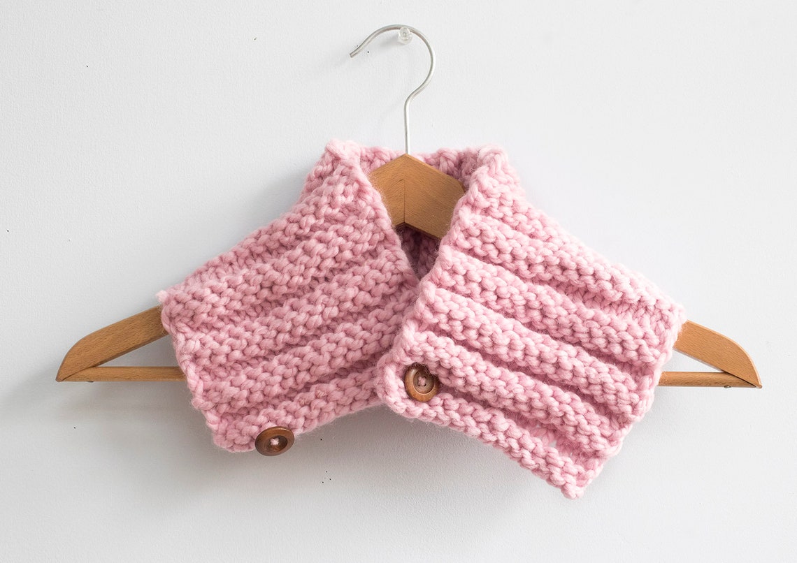 Easy Buttoned Cowl Knitting Pattern PDF Pattern Ribbed Neck | Etsy