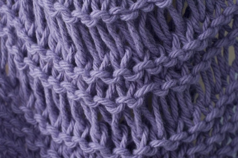 Hand Knit Purple Cotton Scarf Light Weight Scarf Skinny | Etsy