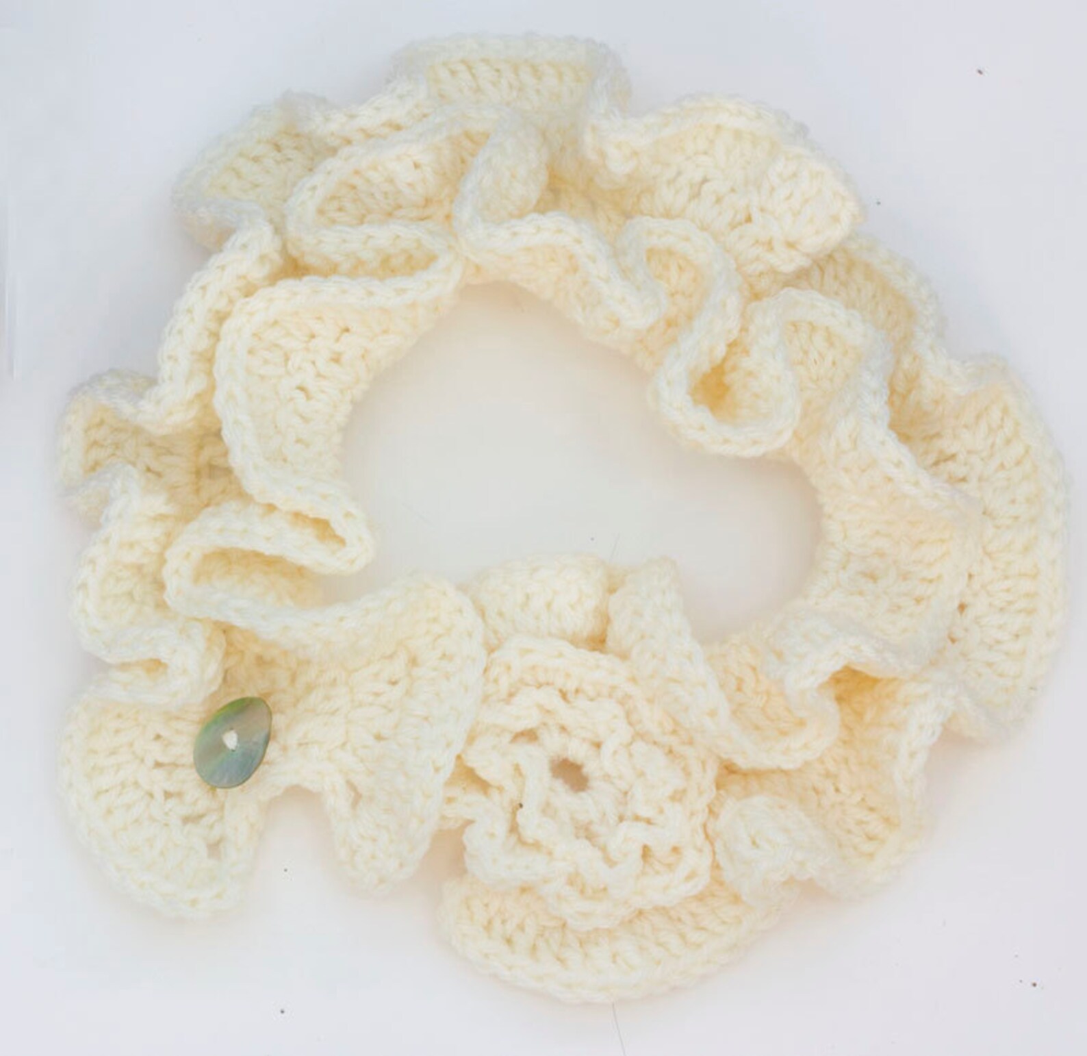 Easy Crochet Pattern for Buttoned Cowl Ruffled Neck Scarf | Etsy