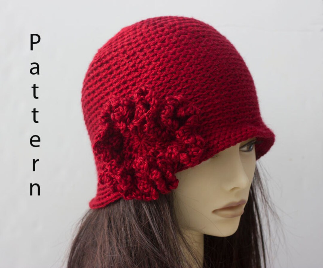 Flower Cloche Hat Crochet Pattern, Flapper Hat Pattern - Etsy