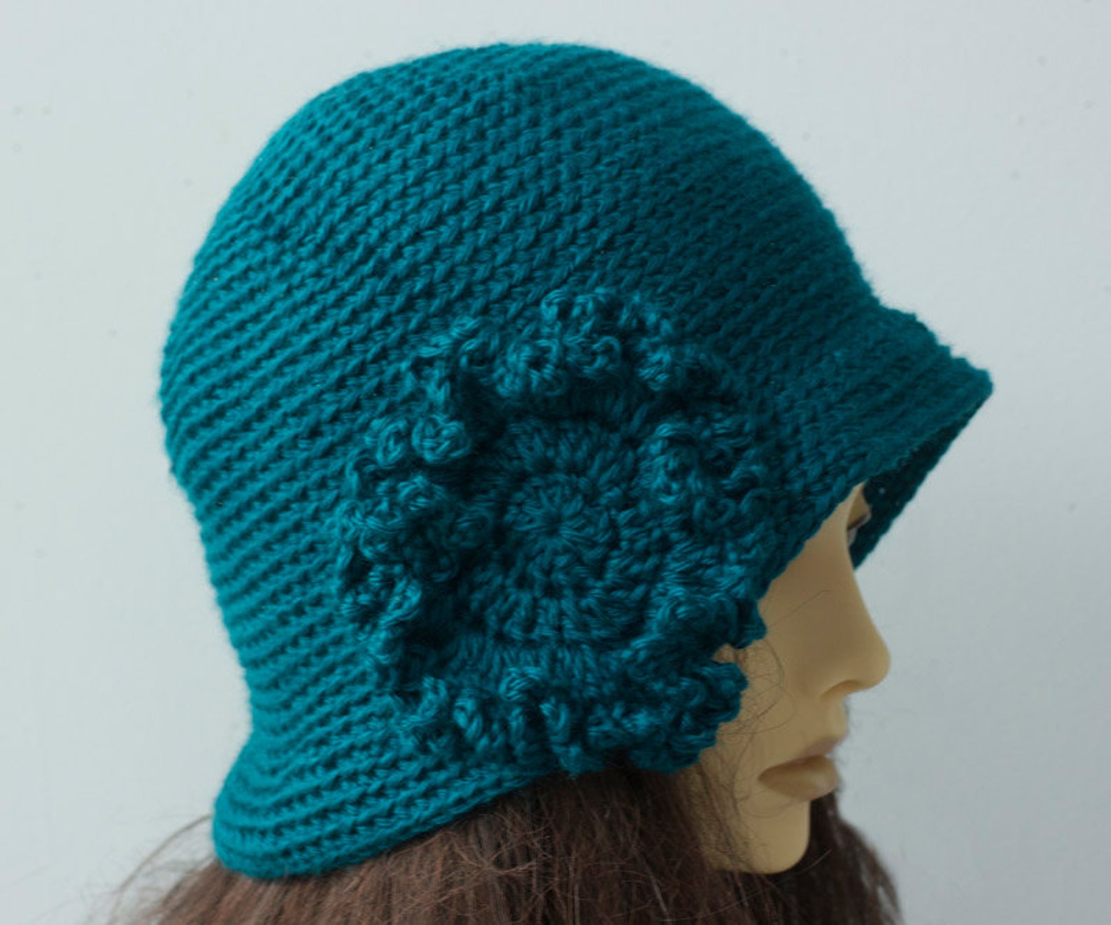 Flower Cloche Hat Crochet Pattern Instant Download Flapper - Etsy