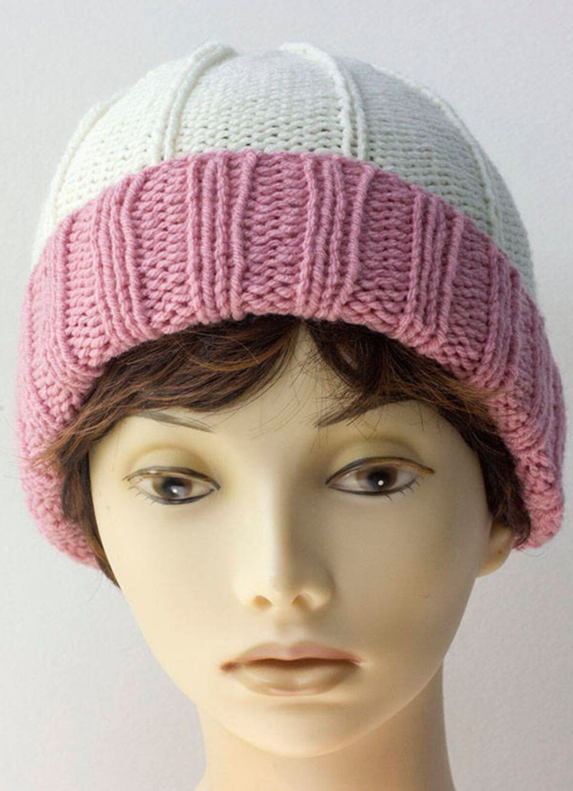 Easy Beanie Hat Knitting Pattern, Ribbed, Worsted Weight Yarn - Etsy