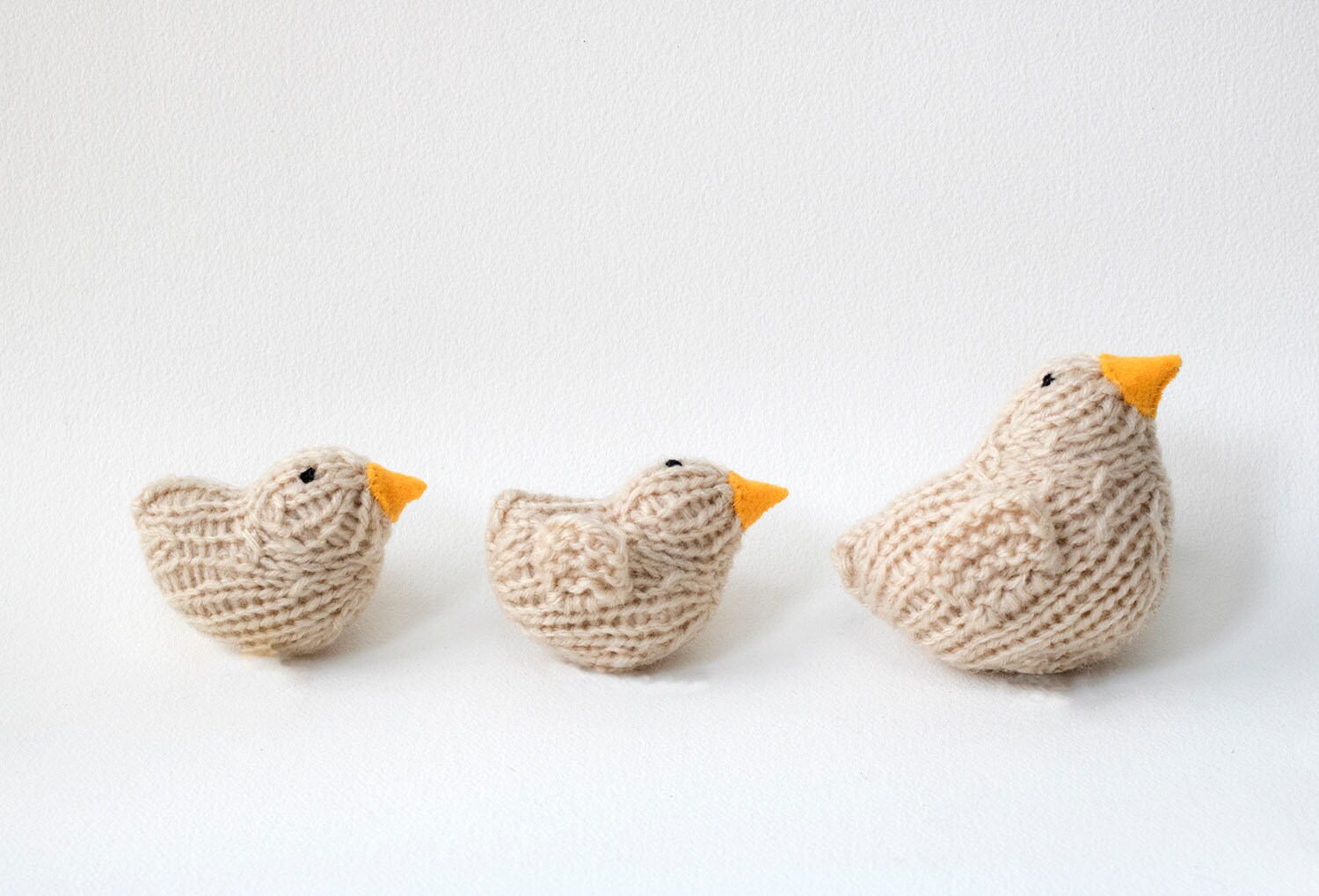 Bird Family Stuffed Animal Toys Mom Dad Baby Birds Knit | Etsy