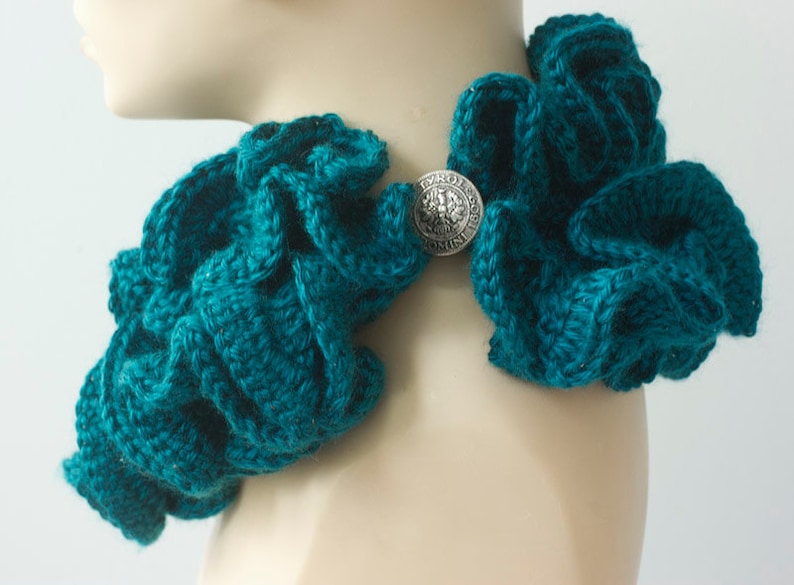 Boho Ruffle Scarf Crochet Pattern Ruffle Collar Pattern Neck - Etsy
